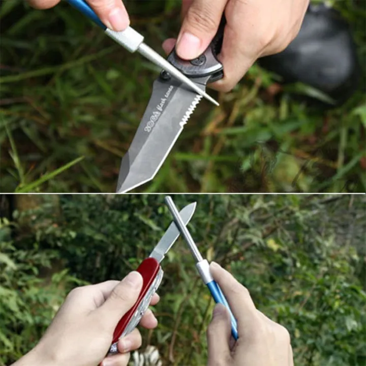 Diamond Retractable Sharpener Portable Sharpening Steel Rod Pen Kitchen ...