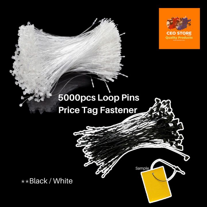 Loop Pins 5000 Pcs Transparent Snap Lock Pins Loop Price Tag Fastener Hook Ties Plastic Tali ...