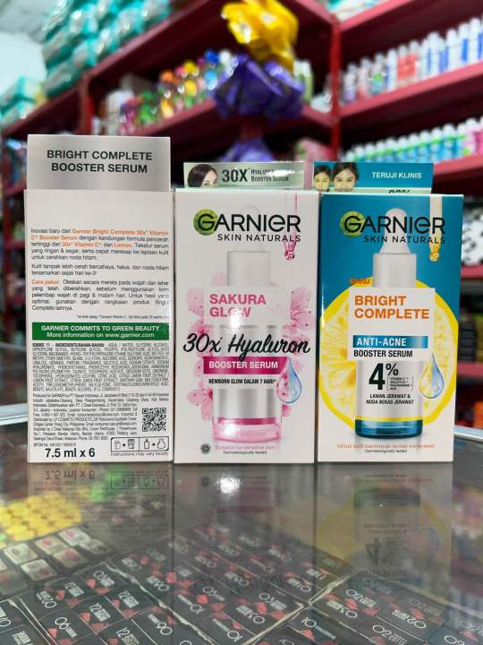 Garnier Skin Naturals Booster Serum Skincare Serum Sachet Sakura Glow ...