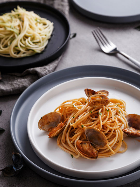 Nordic Style Ceramic Plate Simple Straight Edge Western Dinner Plate ...