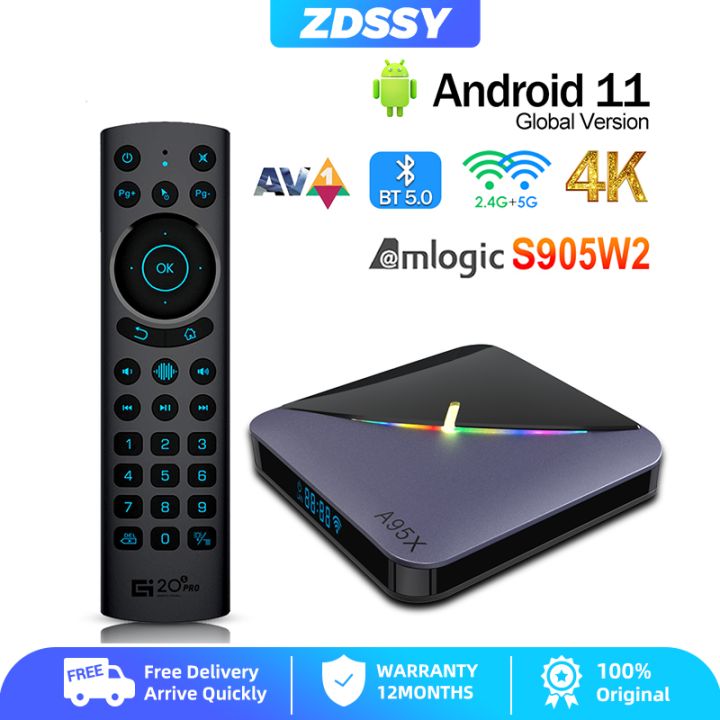 ZDSSY A95X F3 Air II RGB Light Smart Android TV BOX S905W2 Android 11 ...