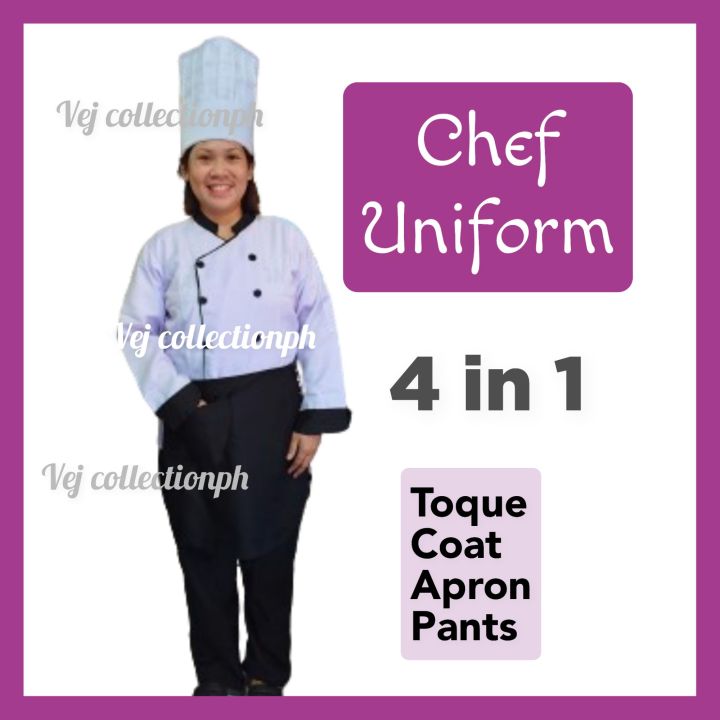 CULINARY ARTS UNIFORM | CHEF UNIFORM ( 4 IN 1 ) PERFECTLY FIT | Lazada PH