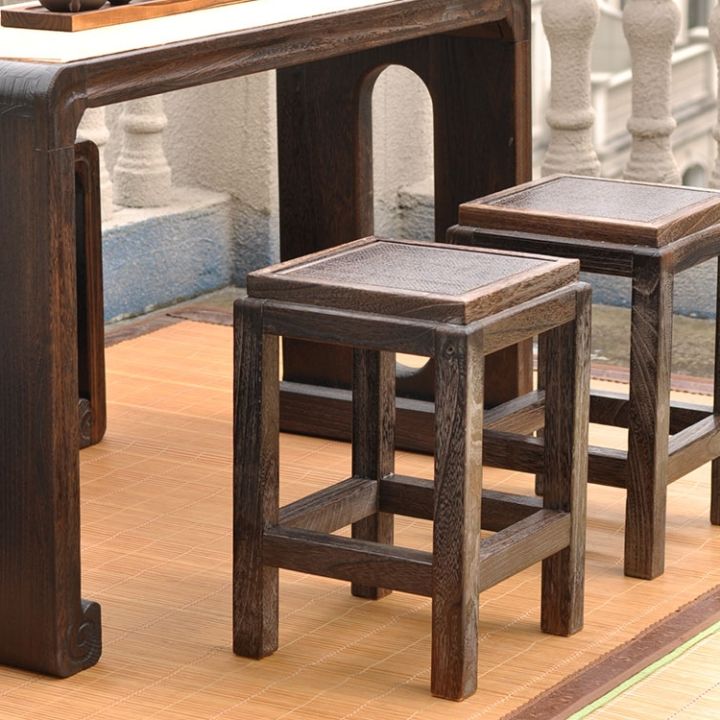 Wood Square Stool Rattan Vintage Stool Vintage deng Sub-Teapoy Table ...