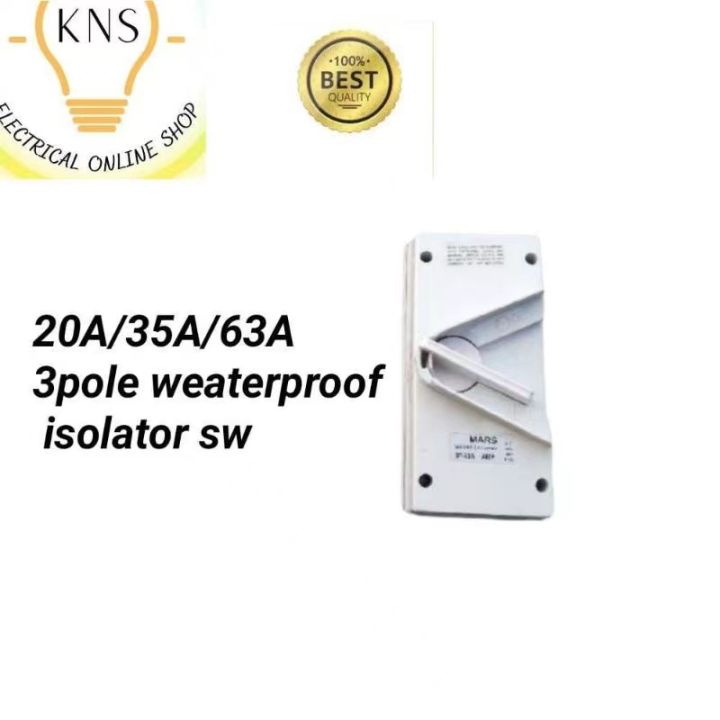IP66 3POLE ISOLATOR SWITCH WEATHERPROOF SURFACE SWITCH 20A 35A 63A | Lazada