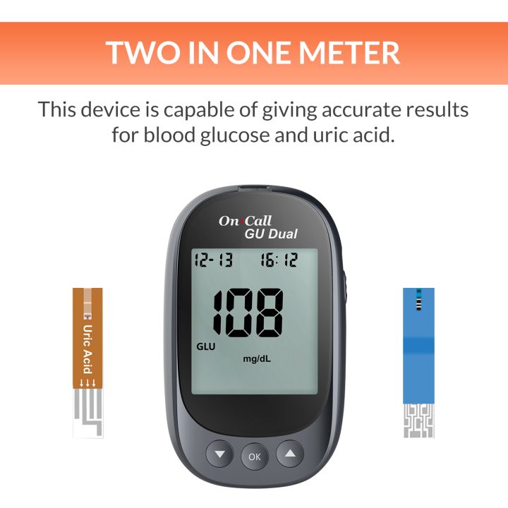 iCare GU25 On Call GU Dual 2 in 1 Blood Glucose and Uric Acid Meter ...