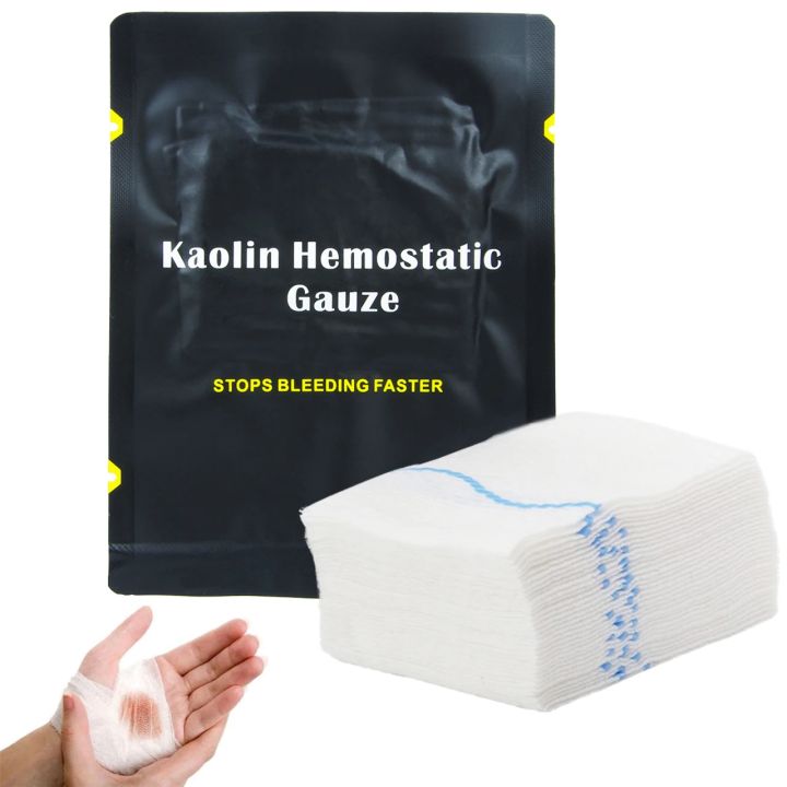 Hemostatic Kaolin Gauze Combat Emergency Trauma Z-Fold Soluble For Ifak ...