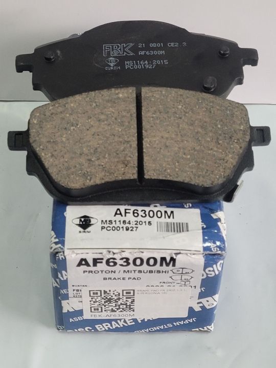 FBK AF6300M New Proton Persona VVT, Saga VVT, Iriz High Temperature Resistance Front Brake Pad ...