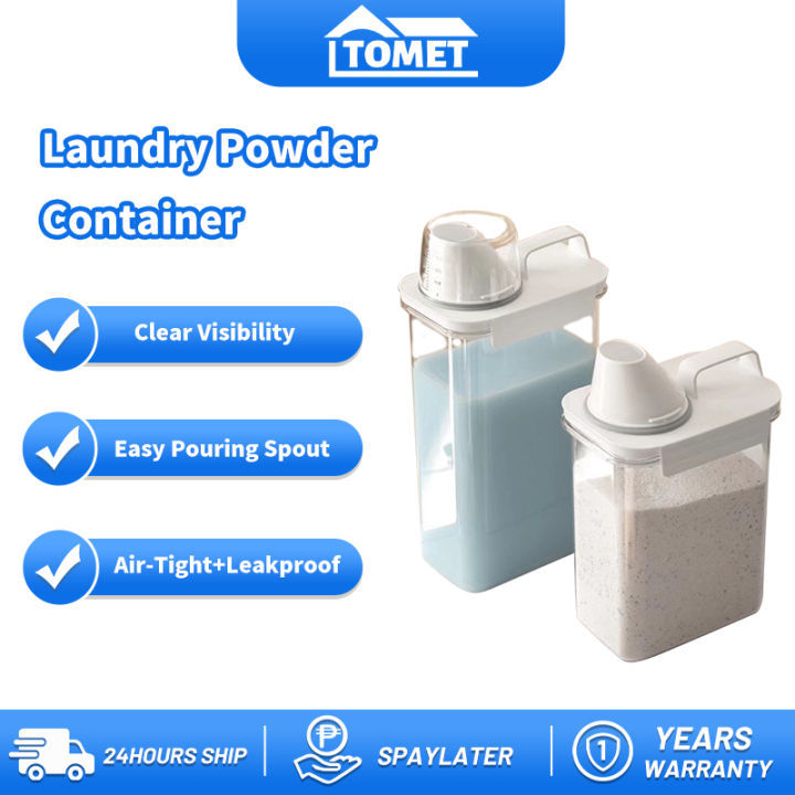 Tomet Washing Powder Storage Box Laundry Powder Container with Lid and ...