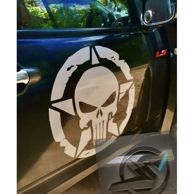 (Ready Stock) S170# 4x4 Off Road Skull Star Punisher Sticker For Truck ...