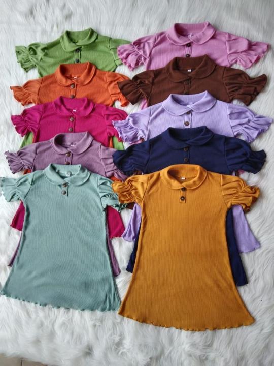 Dress Kalila Ruffle 1-5 th bahan Rib Knit Premium | Lazada Indonesia