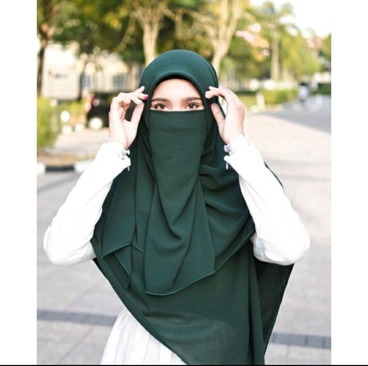 Set Tudung (Bawal+Purdah) Heavy Chiffon dan Purdah Bidang 55 dan 60 ...