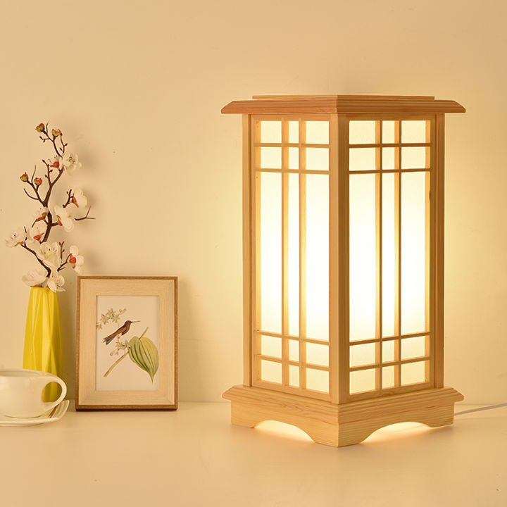 Solid Wood Japanese-Style Floor Lamp Silent Style Zen Tatami Table Lamp ...
