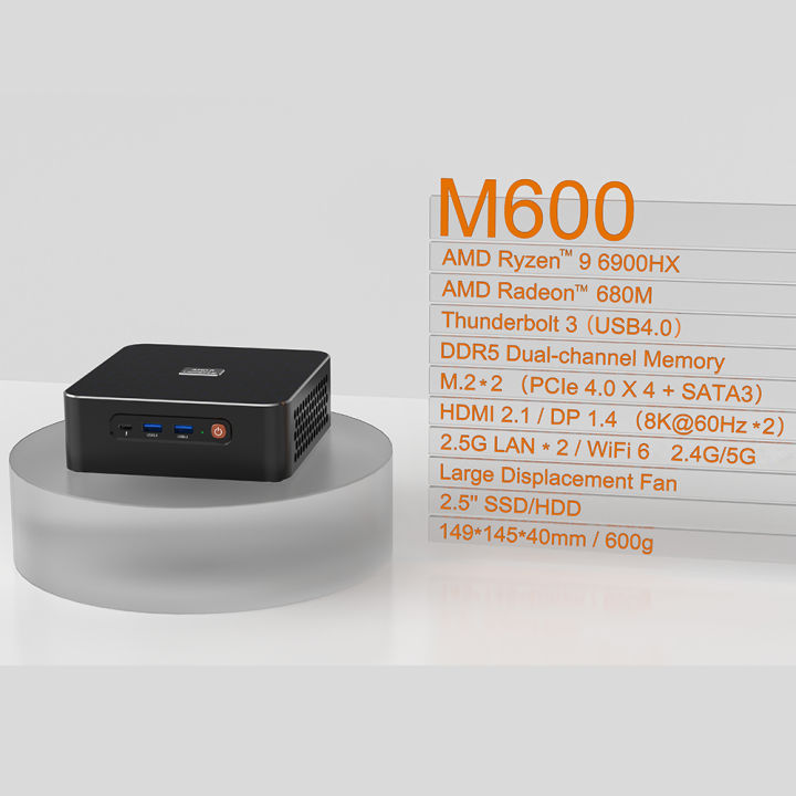 Morefine M600 AMD Gaming Mini PC Ryzen 9 6900HX/7940HS Radeon 780M DDR5 RAM PCIE4.0 SSD Windows ...