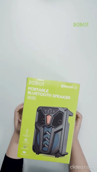 Robot Speaker Karaoke Bluetooth 5.1 RB300 With RGB Light Microphone ...