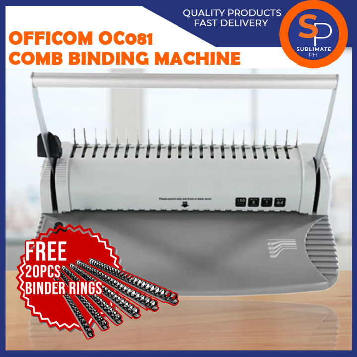 Officom OC-081 Comb Binding Machine Heavy Duty A4 Size 21 Holes Binder ...