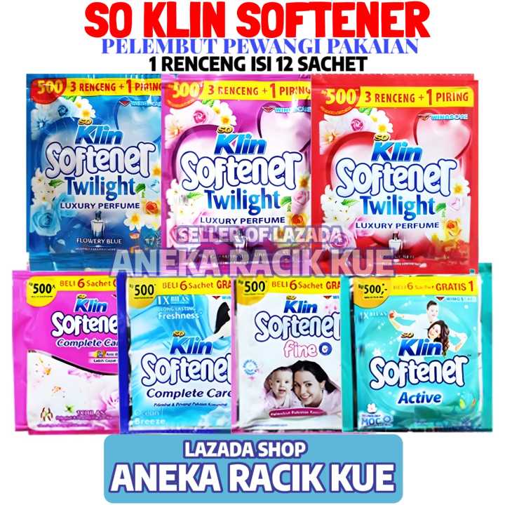 So Klin Softener Pelembut Pewangi Bilas 13ML 1 Renceng Isi 12 Sachet ...