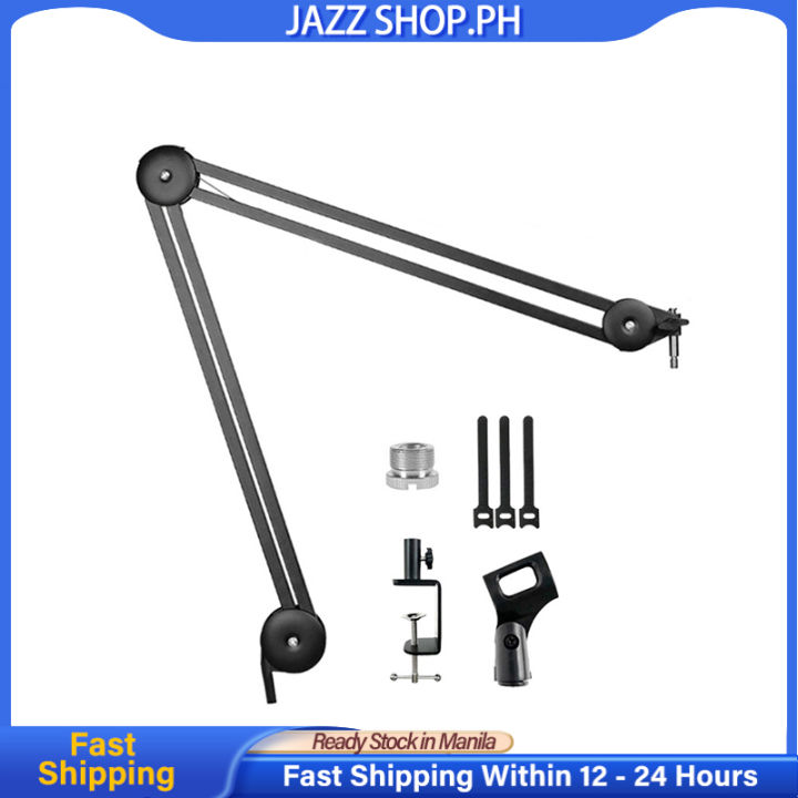 Microphone Stand Adjustable Suspension Boom Arm Mic Clip Table Mounting ...