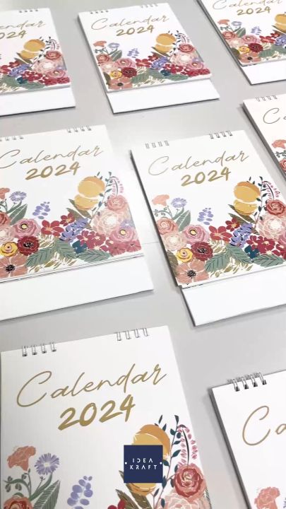ปฏิทินตั้งโต๊ะ calendar&Planner ปี 2024 / 2567 พร้อมส่ง ปฏิทินลายดอกไม้ ...