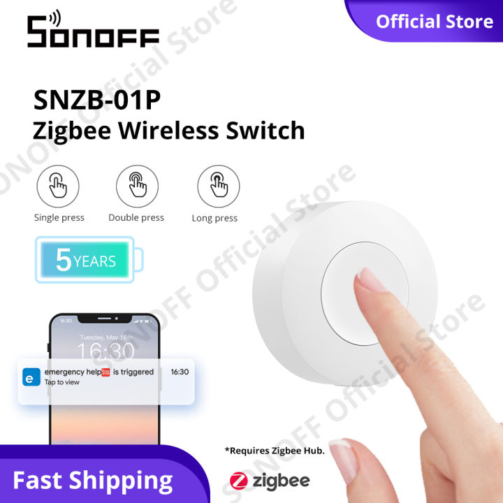 SONOFF SNZB-01P Zigbee Wireless Switch Mini Smart Zigbee Switch Smart Scene Emergency Button ...