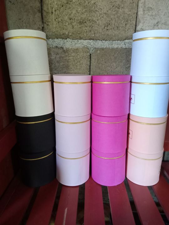 Round hard box with gold lining(gift box) | Lazada PH