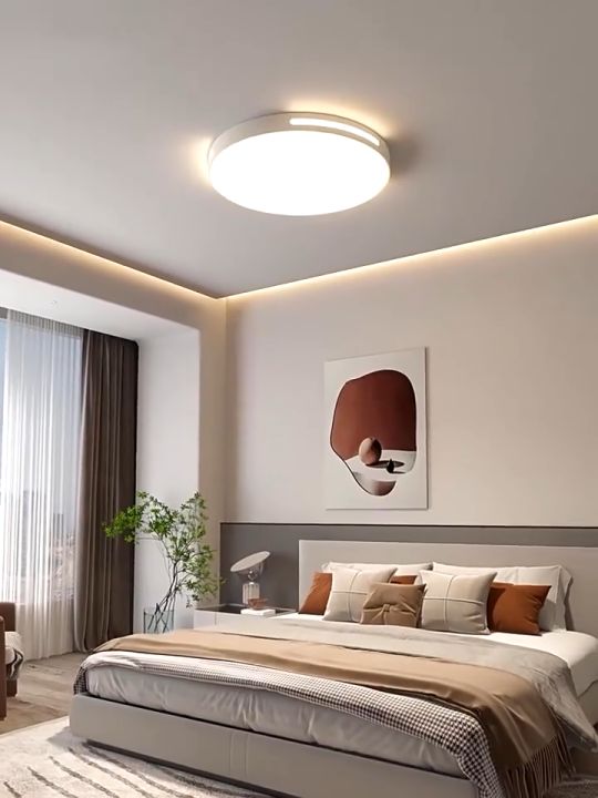 LED ceiling light tri color for Living room bedroom modern simple round ...