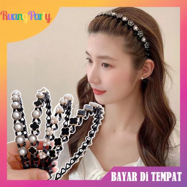 Bando Mode Berlian Fashion Korea / Bando Rambut Mutiara Cantik / Bando ...