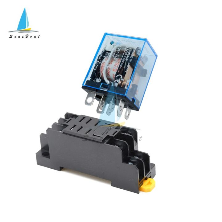 SeasBoat AC220V DC12V/24V 10A 8PIN Coil Power Relay Electronic Mini ...