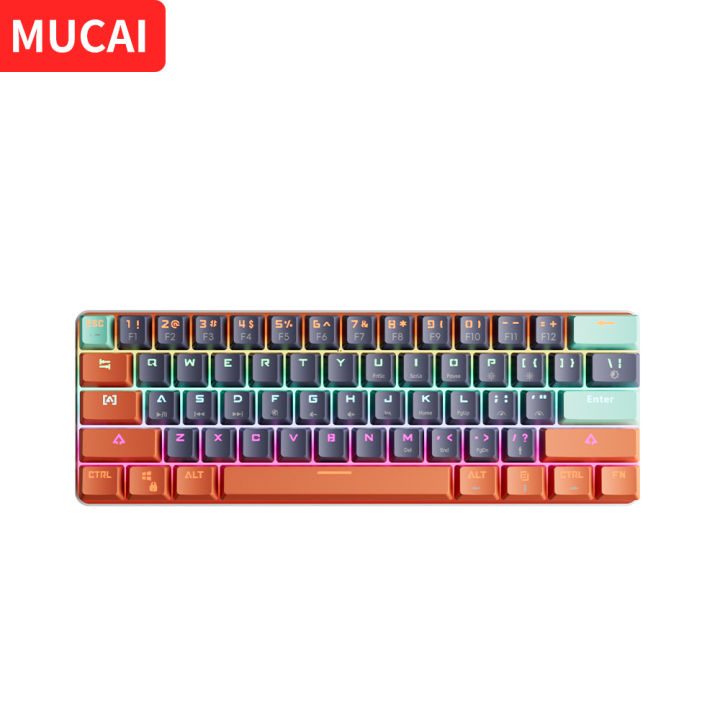 MUCAI 61 Key USB Wired Mechanical Keyboard LED Backlit Axis Gaming ...