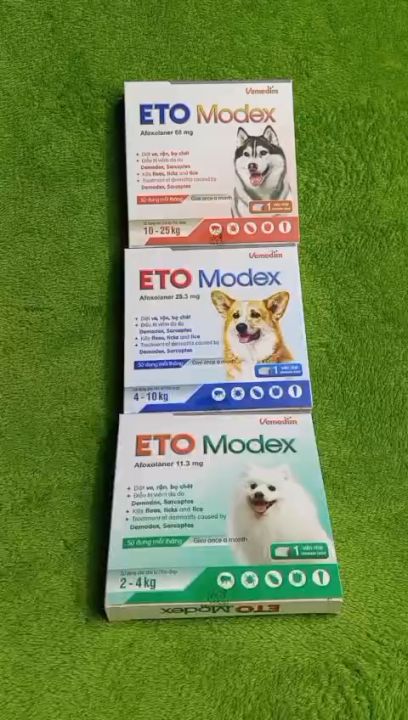 Viên nhai diệt ve rận bọ chét viêm da cho chó Eto modex vị thịt bò an ...