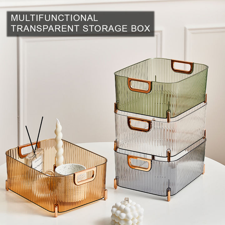 Locaupin Clear Gold Plated Handle Container Kitchen Countertop Pantry ...