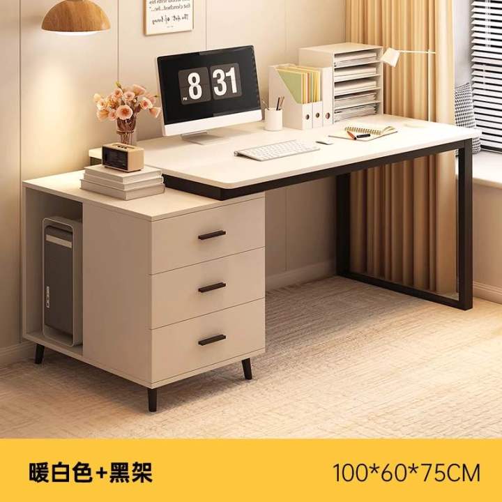 Retractable Computer desk home minimalist modern desk with drawer ...