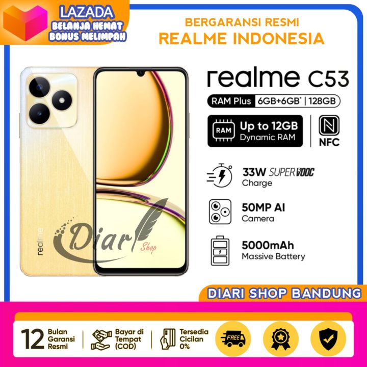Realme C53 RAM 6+6GB ROM 128GB NFC 50Mp Camera 33W Supervooc Charge | Lazada Indonesia