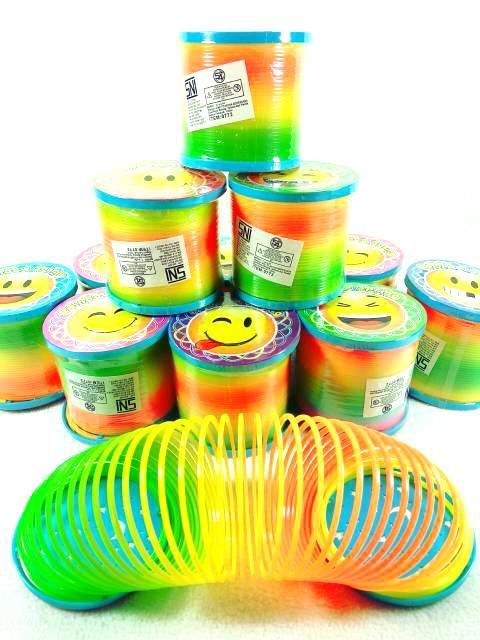 mainan spring per rainbow yoyo spring emoticon lucu diameter 6,5cm ...