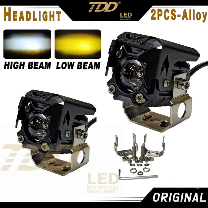 TDD Original Pair Headlight Far & Near White and Yellow Alloy material ...