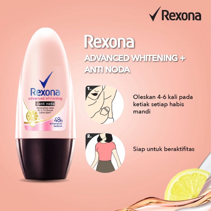Rexona Woman Deodorant Anti - Perspirant Roll On Advance Whitening + Anti Noda 45Ml | Lazada ...