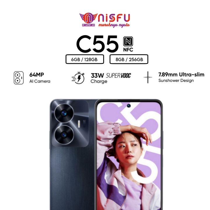 Realme C55 - 8+8GB / 256GB - NFC - 33W SuperVOOC - Garansi Resmi | Lazada Indonesia