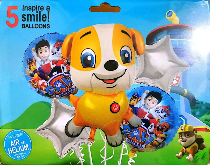 5IN1 Paw Patrol RUBBLE PARTY BALLOONS SET | Lazada PH