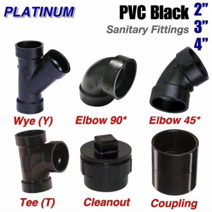 Black pvc sanitary plumbing fittings #2, #3, #4/elbow 90°,45°, tee, wye ...