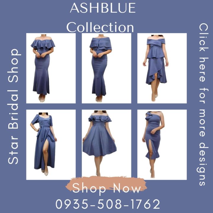 ASHBLUE MOTIF COLOR FORMAL DRESSES /BRIDESMAIDS /ENTOURAGE | Lazada PH