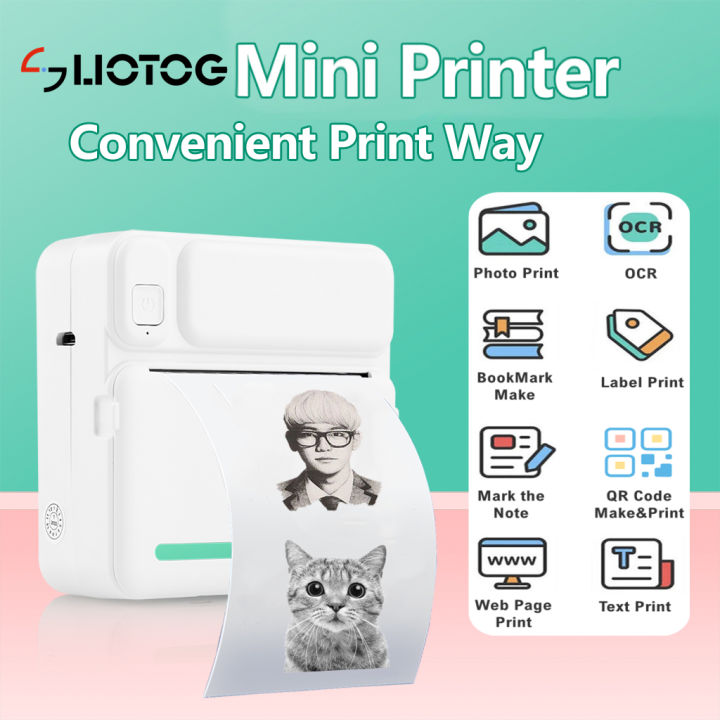 LIOTOG C19 Smart Portable Bluetooth Thermal Printer Photo Printer Mini ...