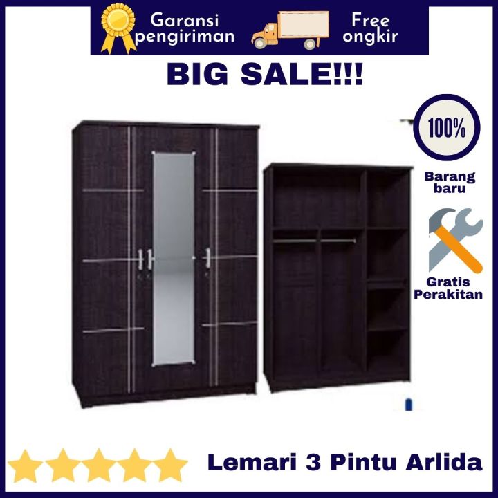 LEMARI 3 PINTU LEMARI HITAM MURAH CIREBON INDRAMAYU BANDUNG CIMAHI GARUT SUBANG CIREBON ...