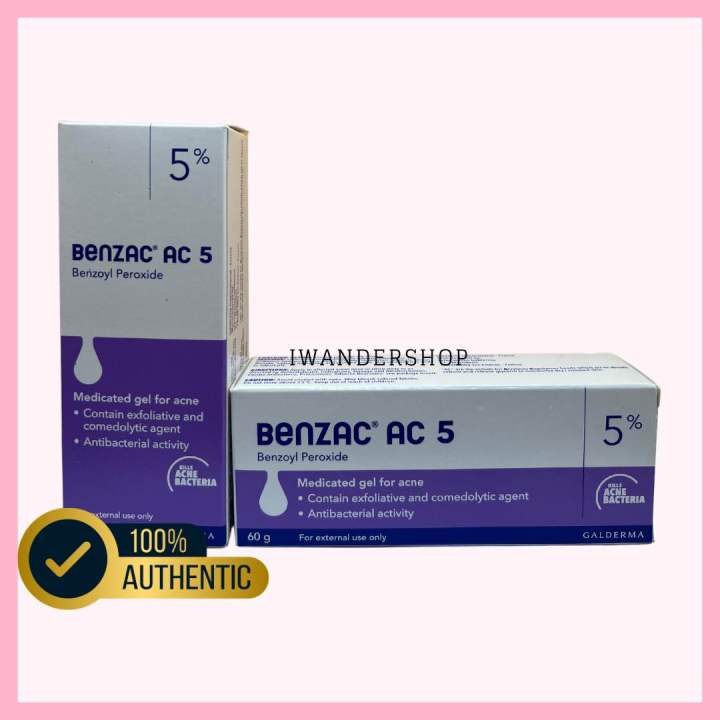 ORIGINAL GALDERMA BENZAC AC 5% BENZOYL PEROXIDE MEDICATED GEL FOR ACNE ...