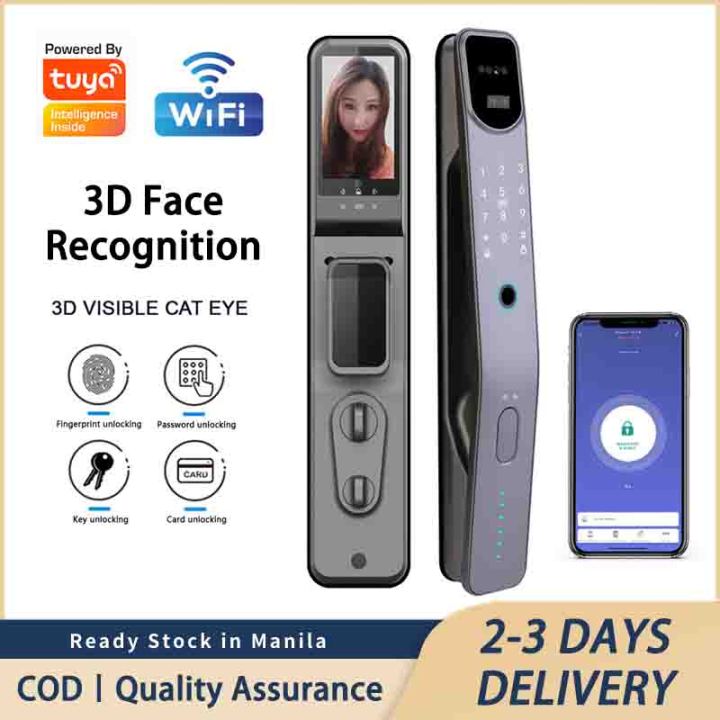 YJT 3D face unlock smart door lock automatic door lock system Wifi tuya ...