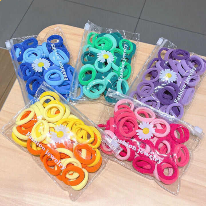 100 pcs ikat rambut donat 2.5cm kunciran rambut anak warna warni donat ...