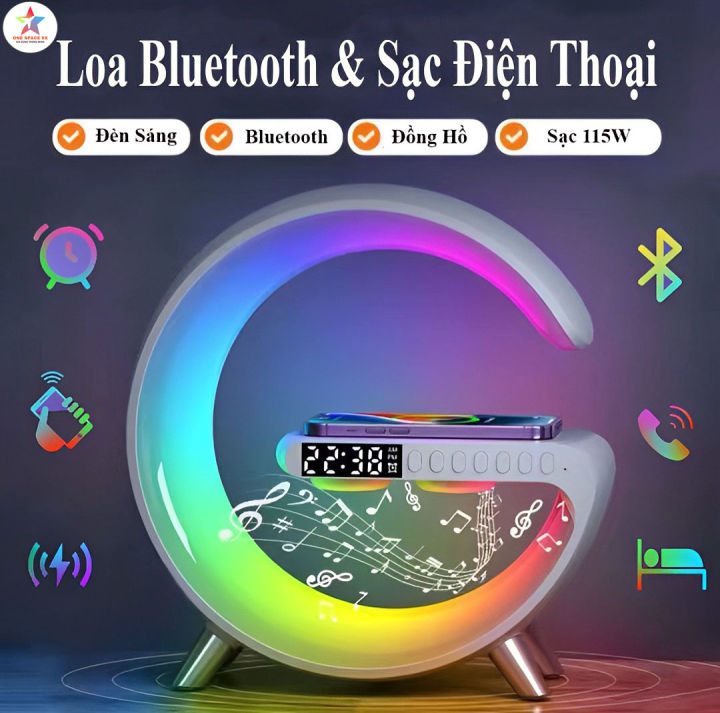 Loa Chữ G Bluetooth N69 Không Dây Led RGB Có Sạc Nhanh,Đồng Hồ,Đèn Ngủ,Âm Thanh Vòm,Bass Mạnh ...