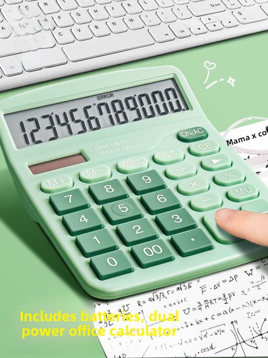 Deli Solar Powered Business Calculator Portable Financial Student ...