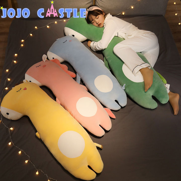 JOJO CASTLE Kawaii Long Pillow Cartoon Animals Dinosaur Hippo Giraffe Plush Toys 60/80/100/120 ...