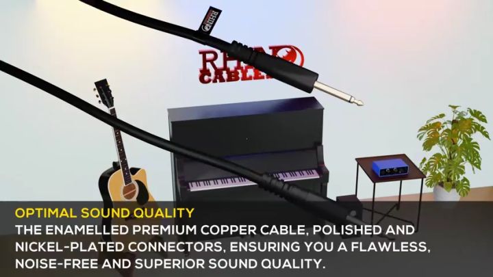 3.5mm TS Mini Jack to 6.35mm TS Jack Mono Interconnect Audio Cable for ...