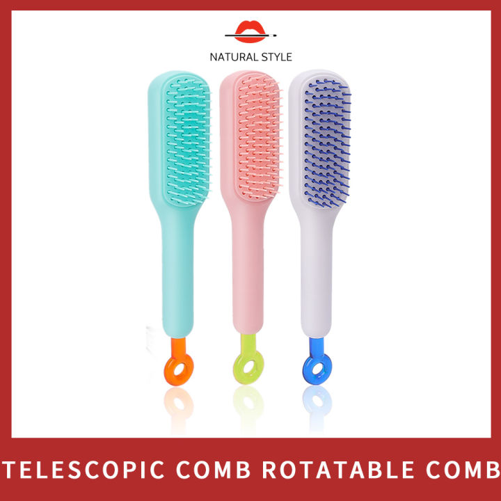 【Natural style】Portable Retractable Comb, Rotatable Comb, Cleaning ...