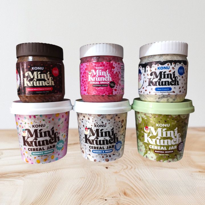 KONU Mini Krunch Cereal Jar Snack Choco Matcha Rainbow Duo Strawberry ...